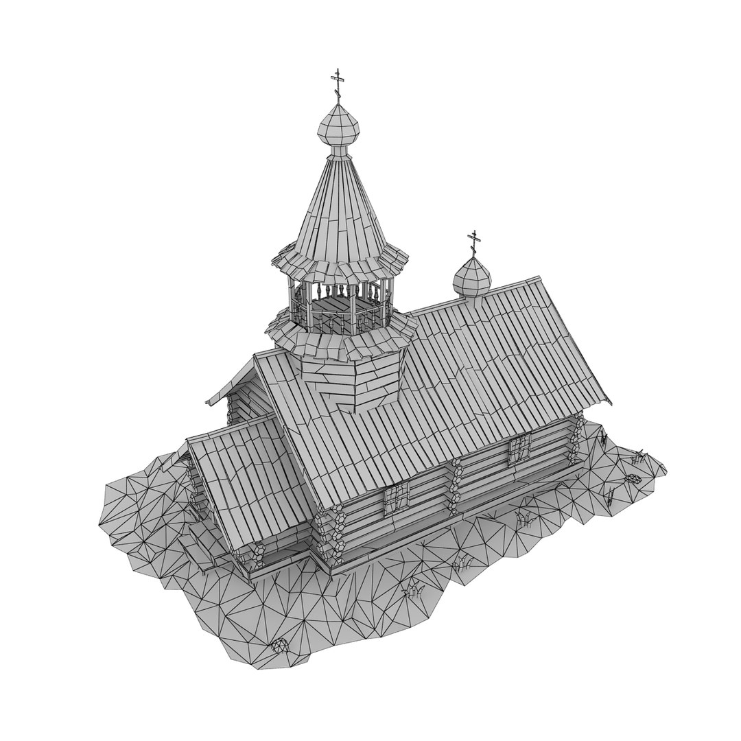 3d Wooden Church Cartoon