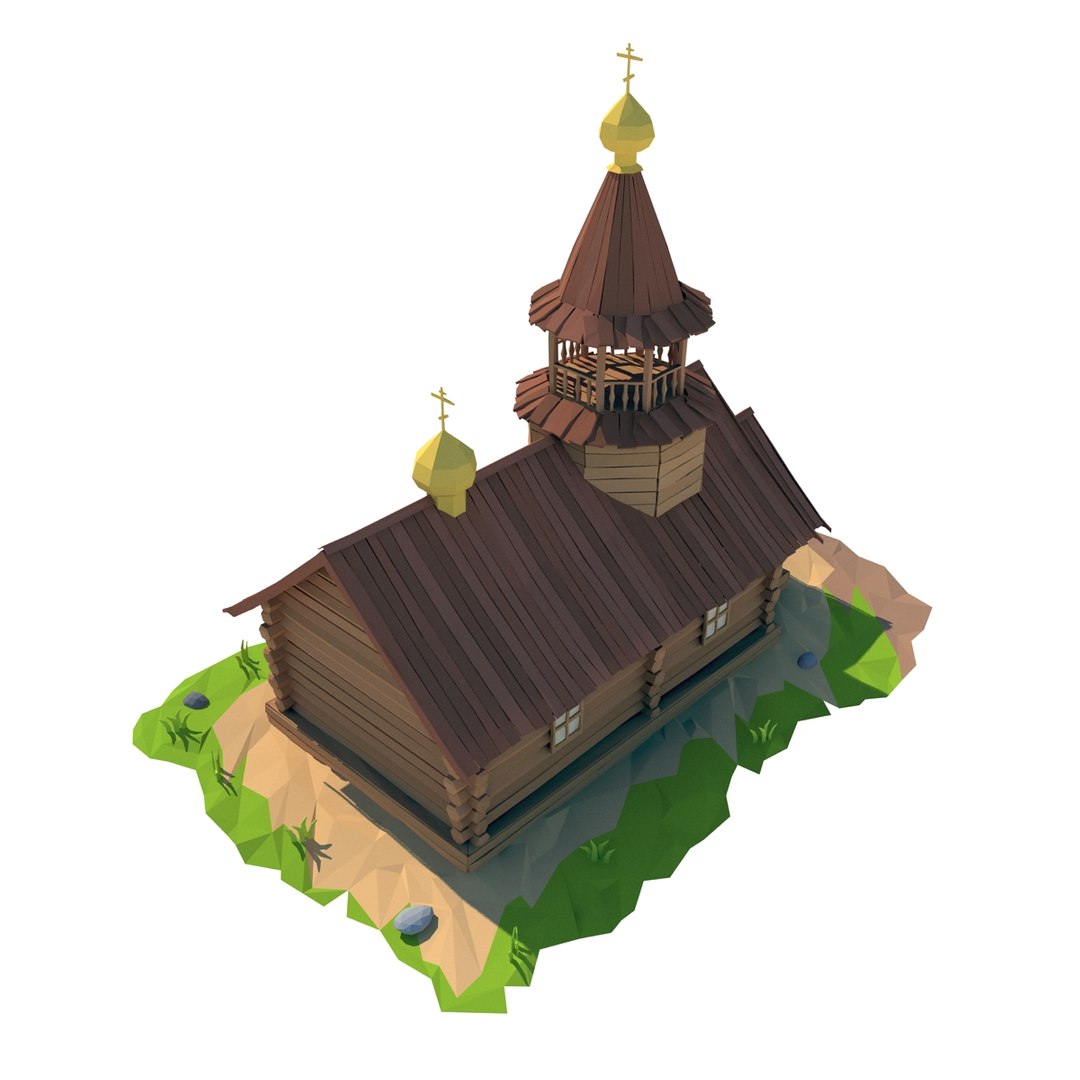 3d Wooden Church Cartoon