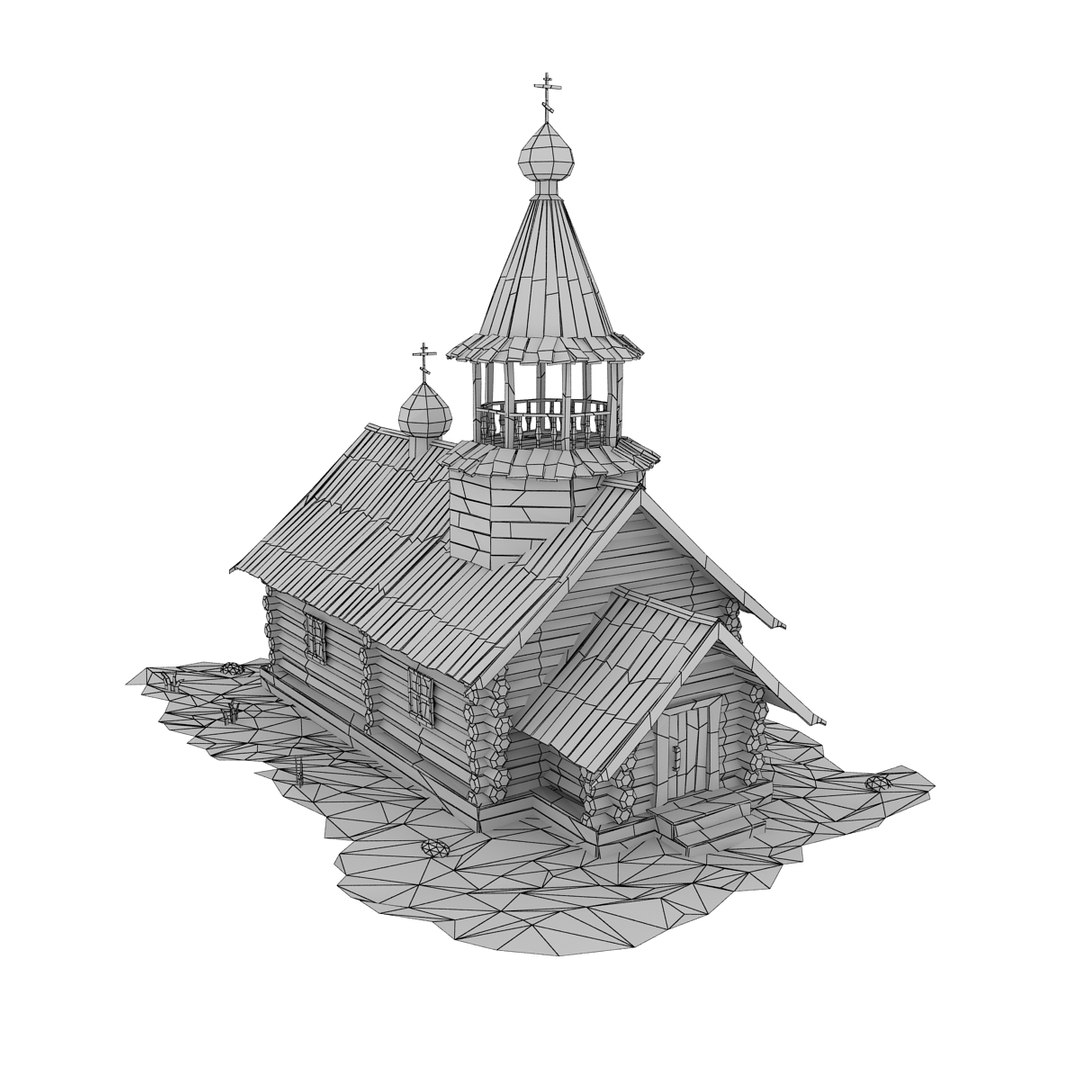 3d Wooden Church Cartoon