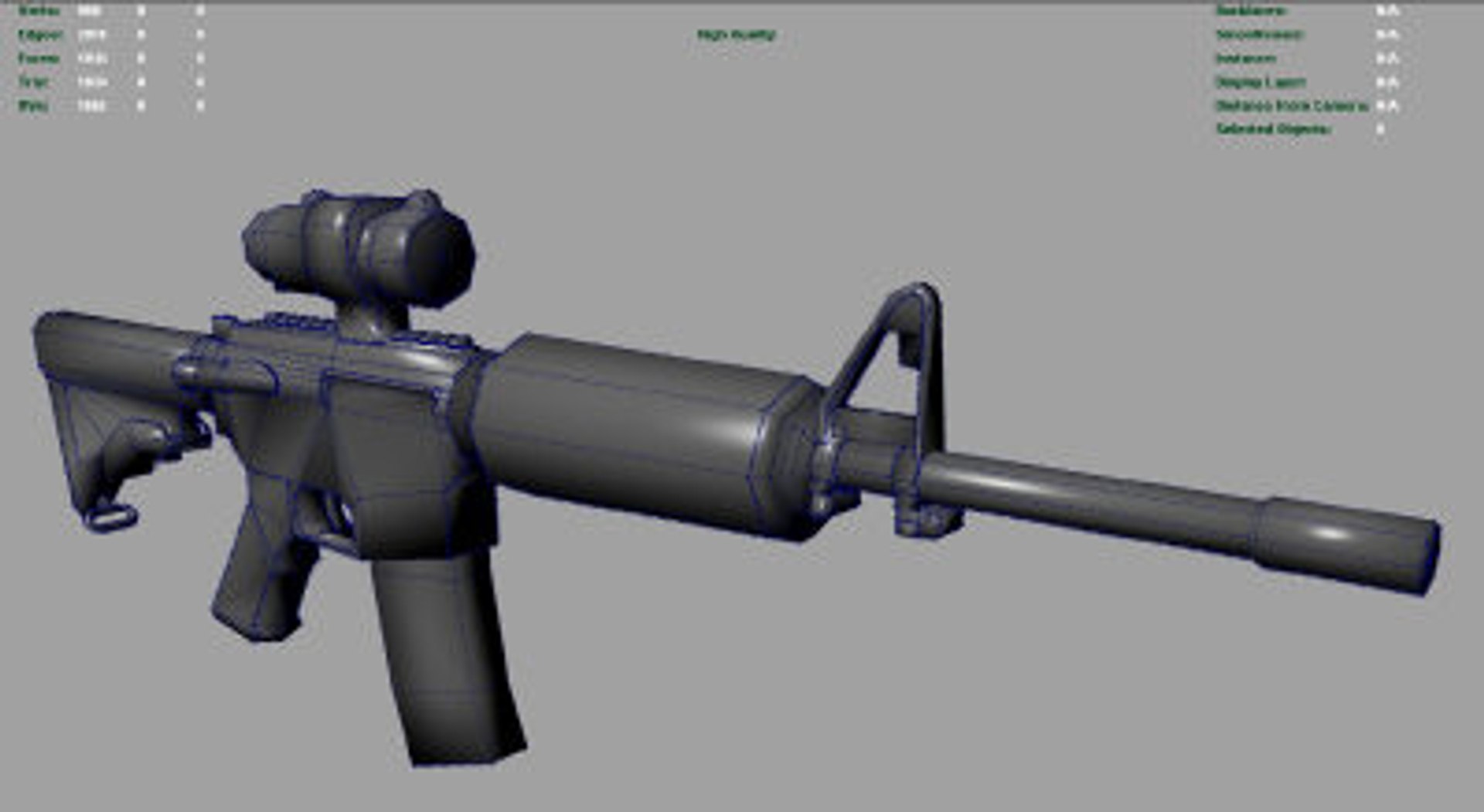 3d m4 gun version model