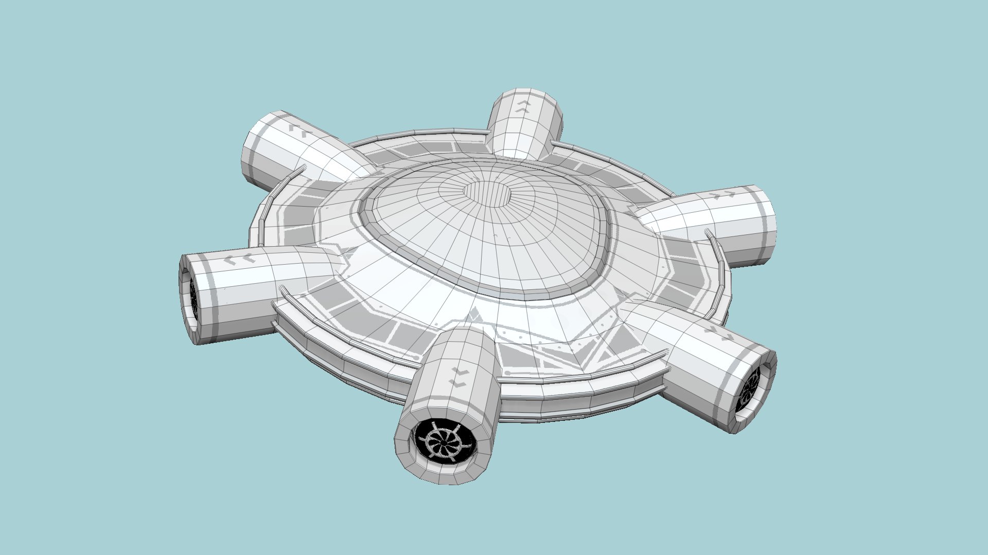 3D Alien Spaceship UFO J02 Aluminum - Sci Fi Spacecraft Design ...