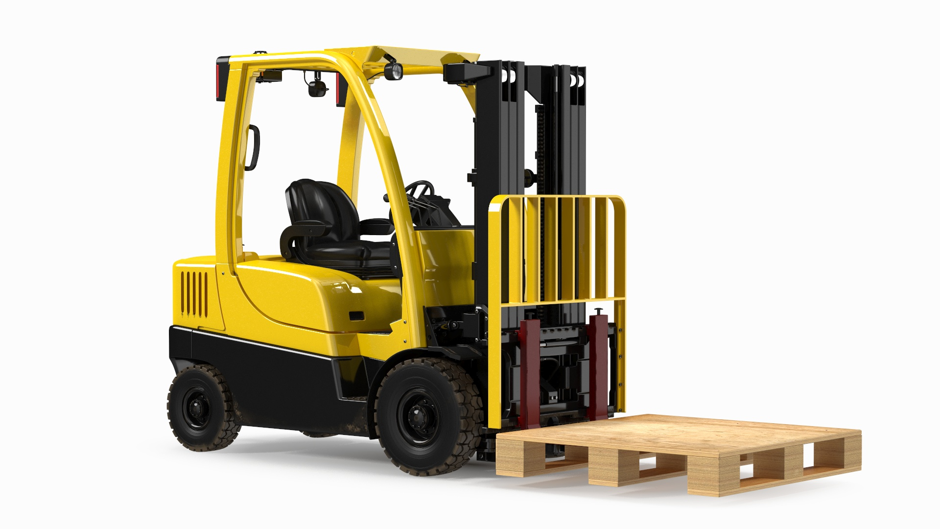 Industrial Forklift With Wooden Pallet 3D Model - TurboSquid 2202046