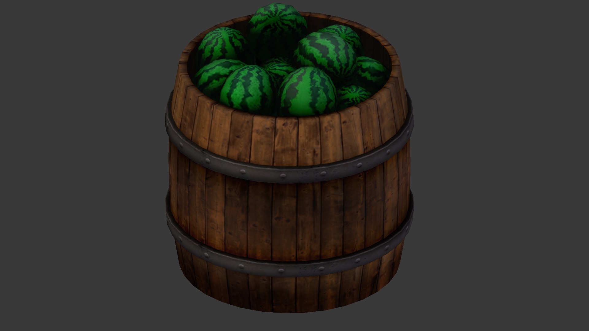 3D Watermelon Barrel Model - TurboSquid 1883890