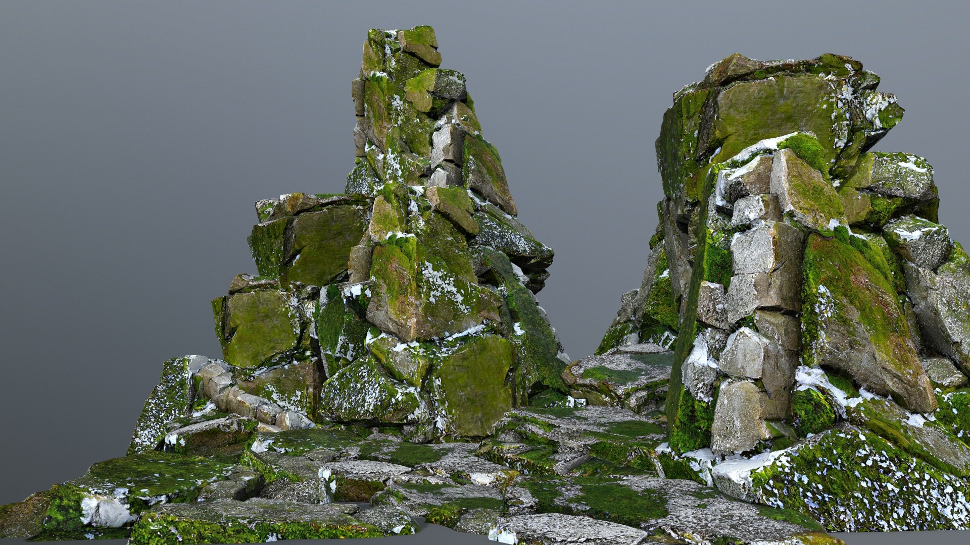 3D Mossy Cliff Rocks Model - TurboSquid 2255043