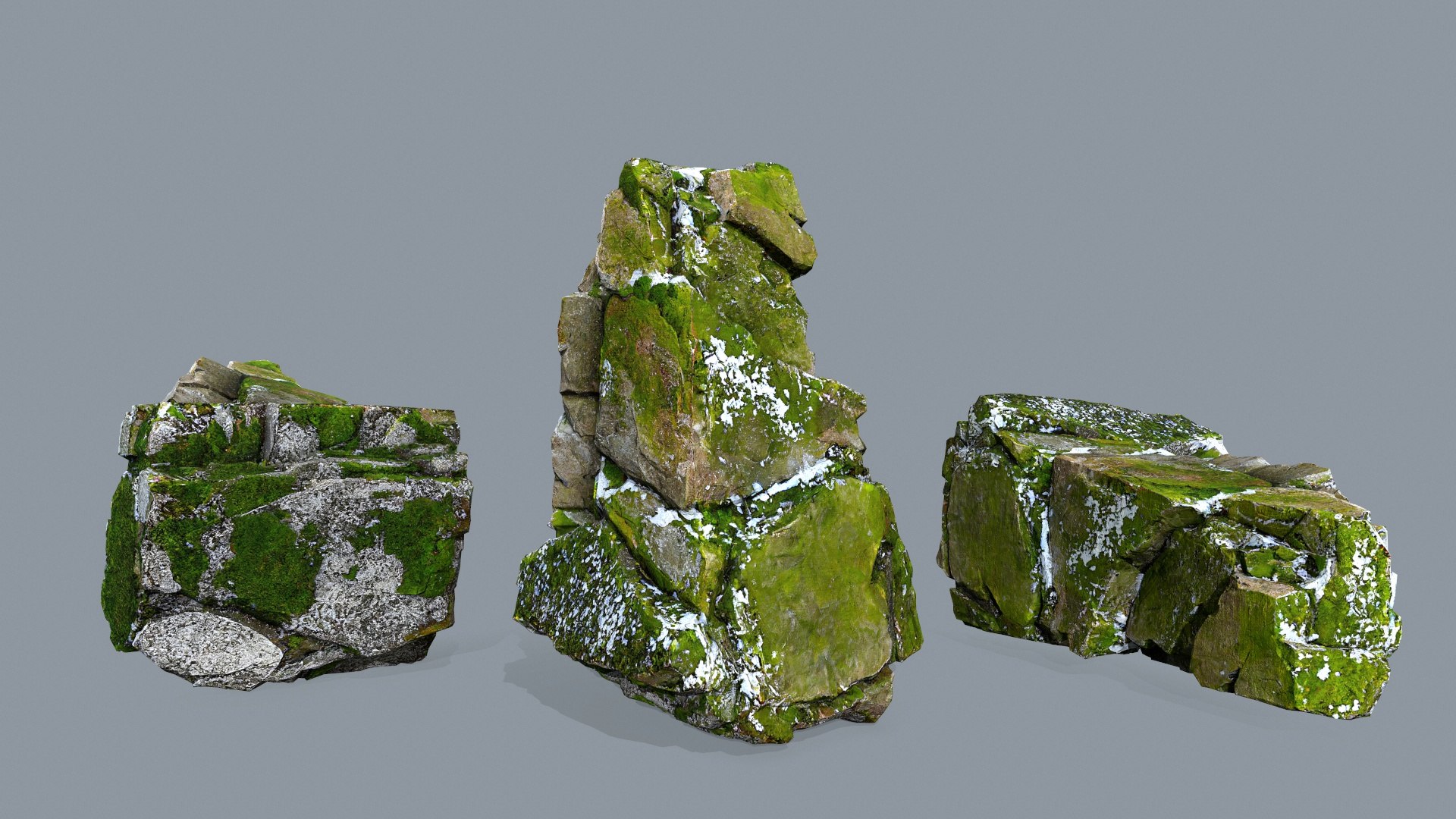 3D Mossy Cliff Rocks Model - TurboSquid 2255043