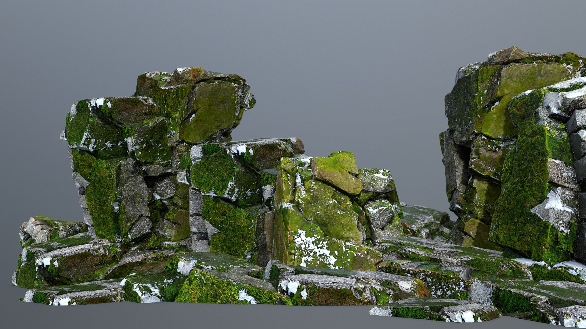 3D Mossy Cliff Rocks Model - TurboSquid 2255043