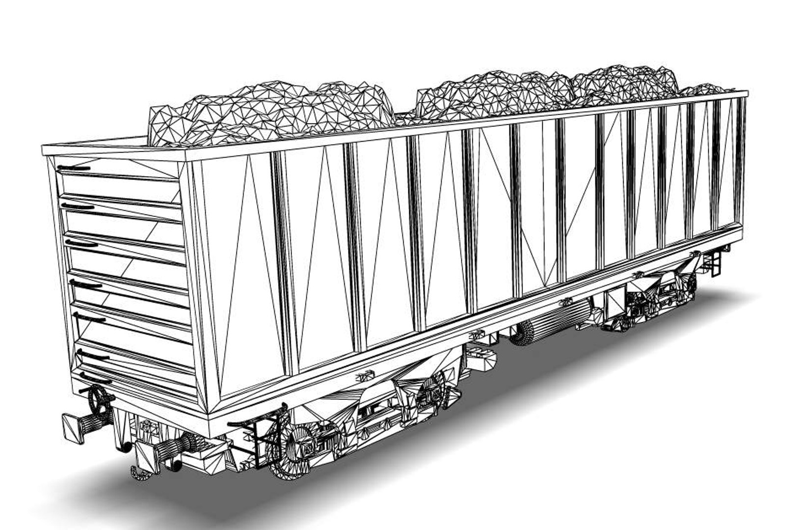 3d train cargo model
