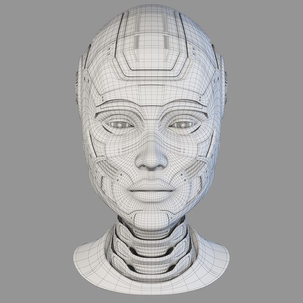 Female cyborg head 3D - TurboSquid 1737324