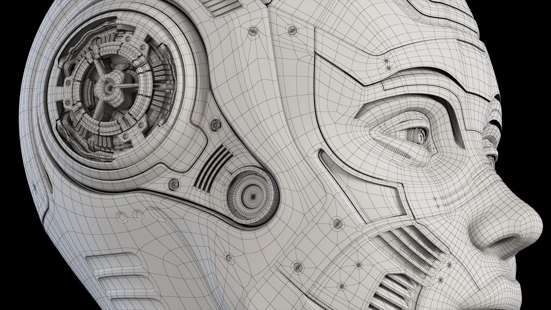 Female Cyborg Head 3D - TurboSquid 1737324