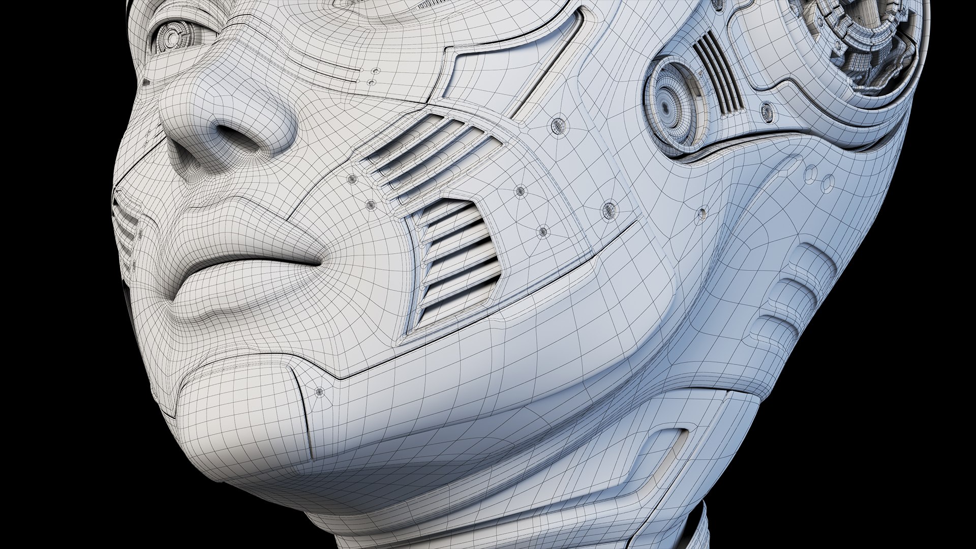 Female Cyborg Head 3D - TurboSquid 1737324