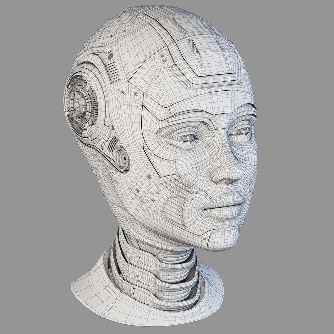 Female Cyborg Head 3D - TurboSquid 1737324
