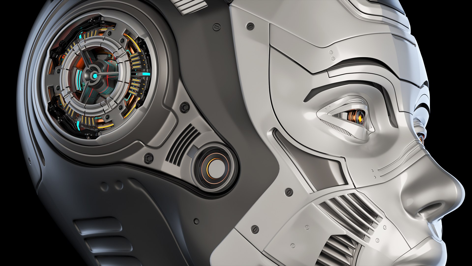 Female Cyborg Head 3D - TurboSquid 1737324