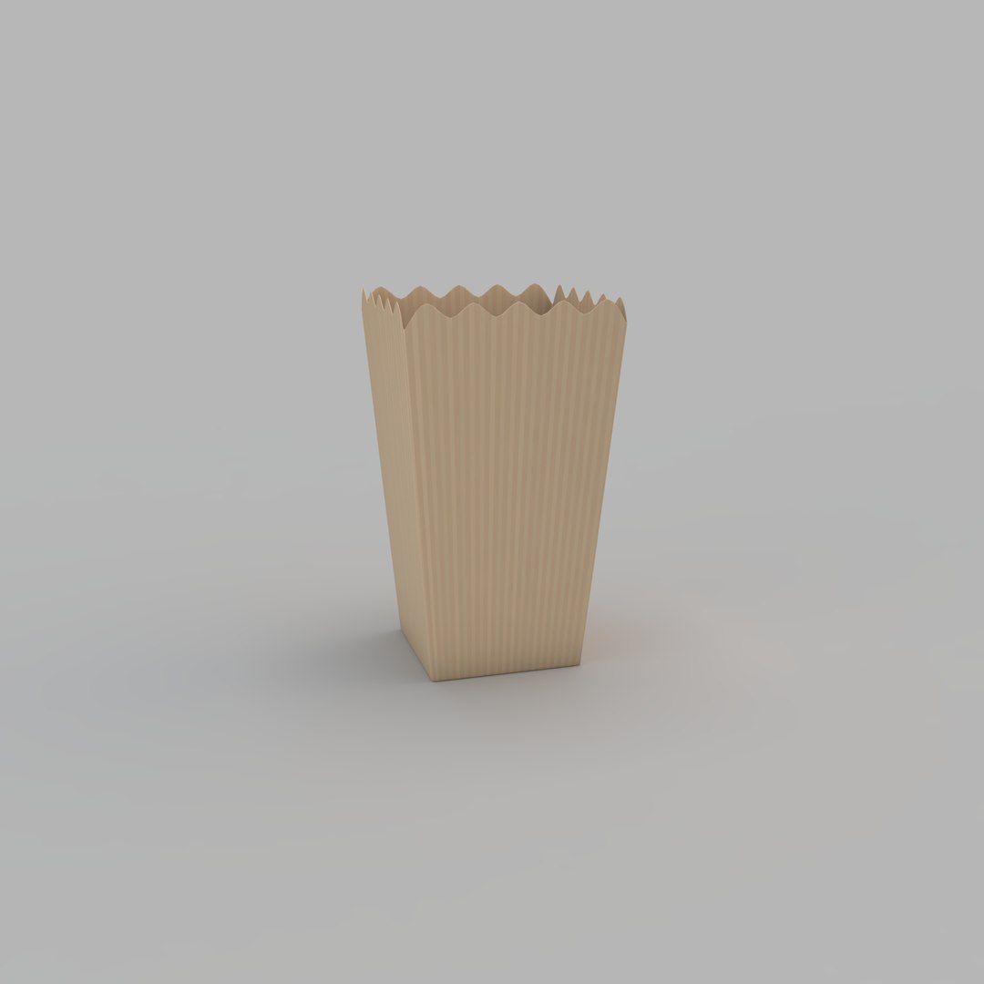 3D Popcorn Box Brown Papper - TurboSquid 2346074
