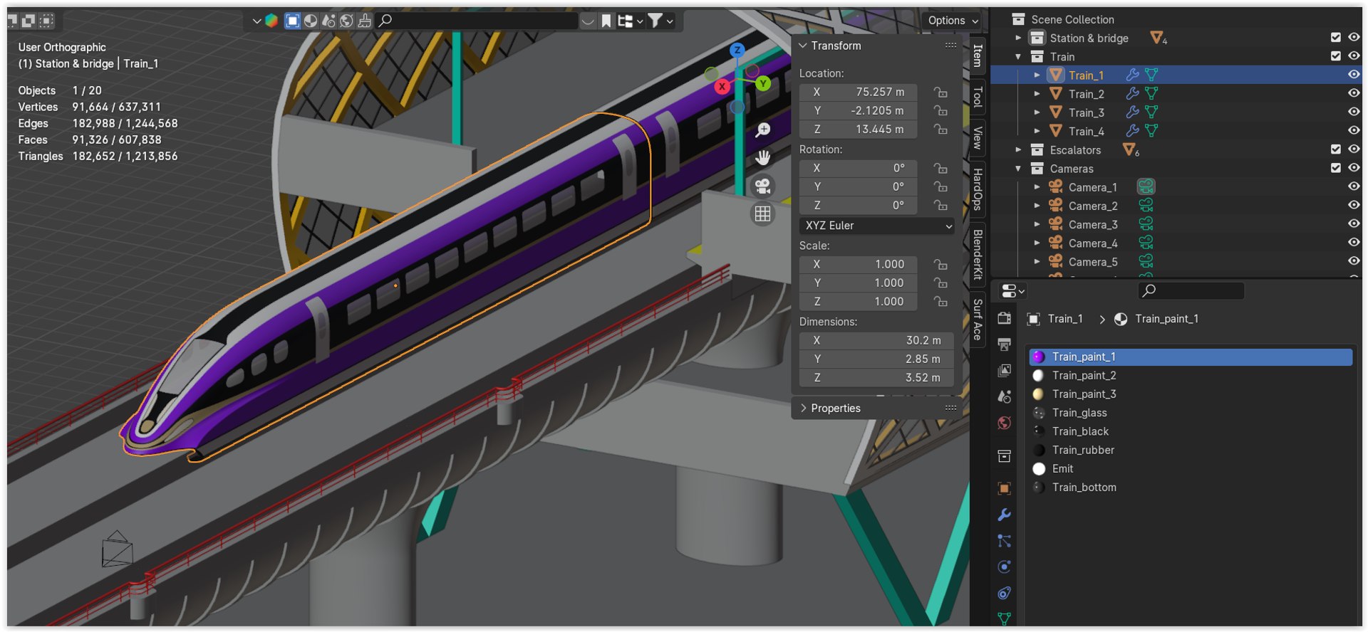 3D Model Elevated Maglev Station - TurboSquid 2395470