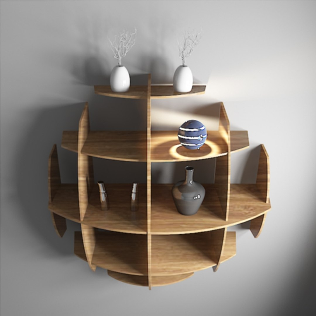 Wood shelf 3D model - TurboSquid 1260151