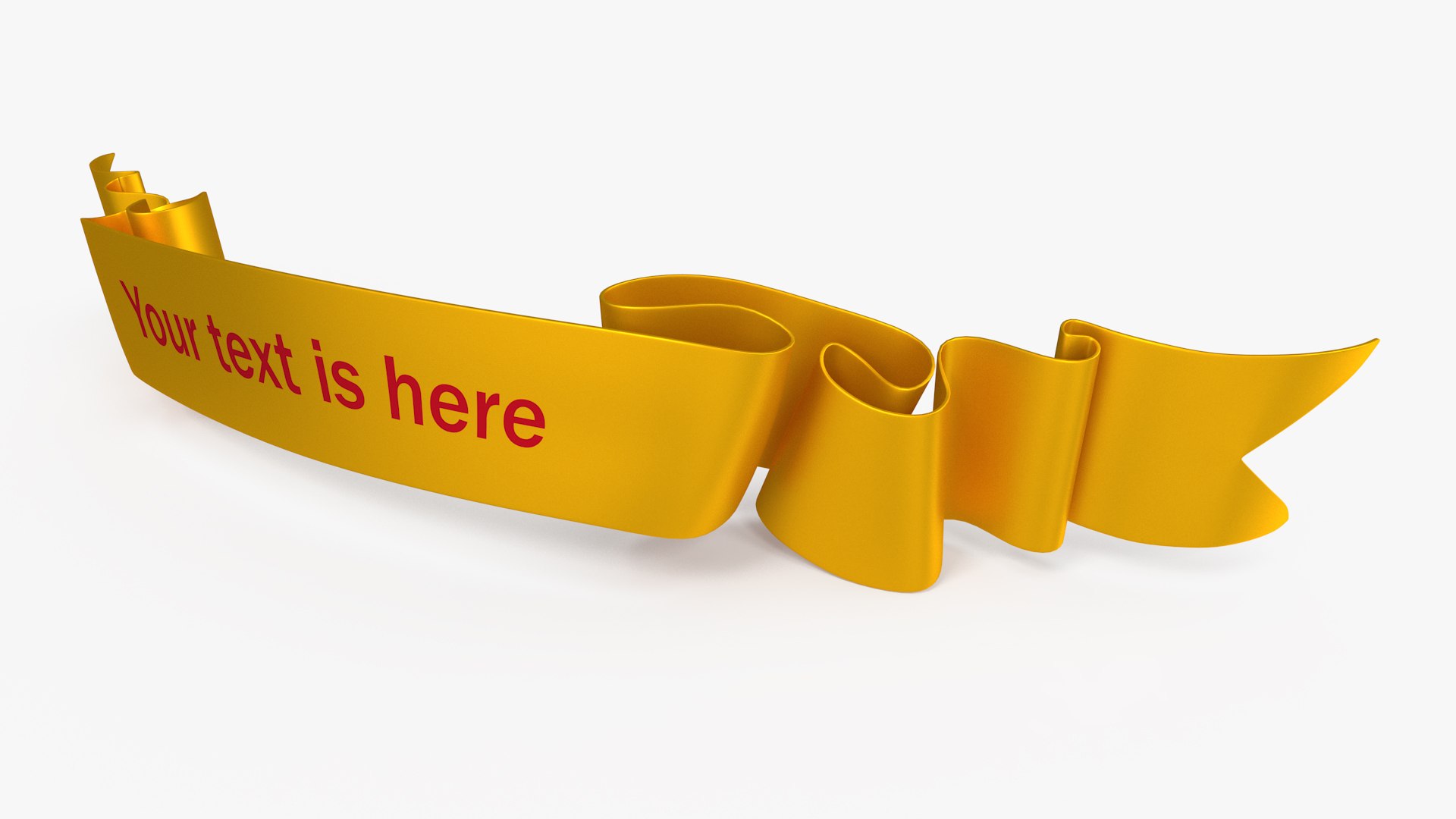 Ribbon Curved Stripe Banner Gold model - TurboSquid 2002542