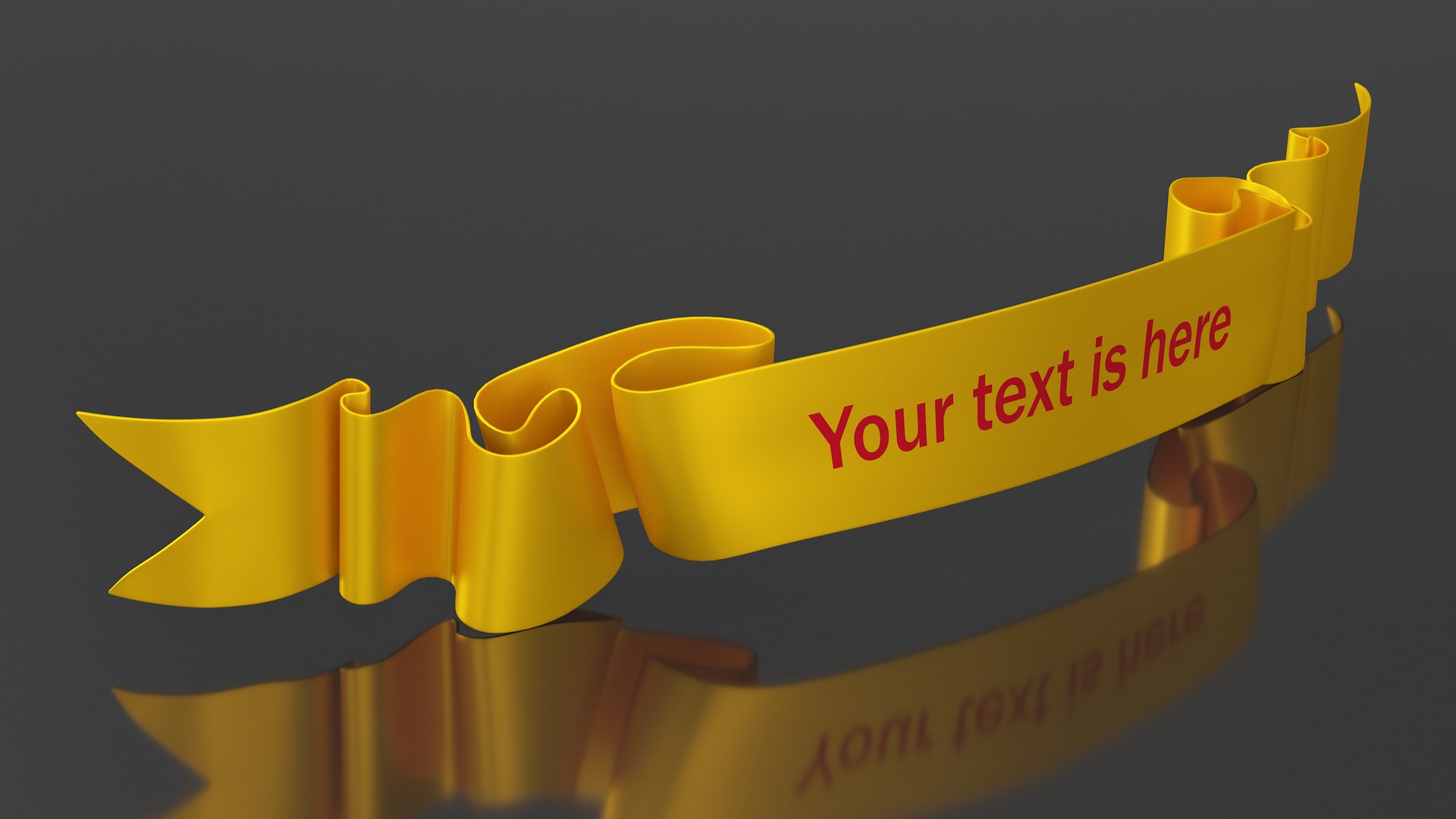 Ribbon Curved Stripe Banner Gold Model - TurboSquid 2002542