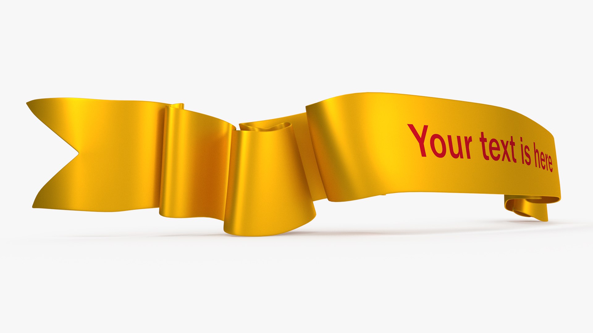 Ribbon Curved Stripe Banner Gold Model - TurboSquid 2002542