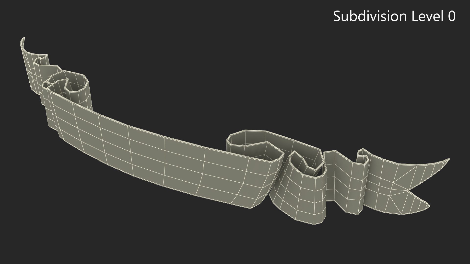 Ribbon Curved Stripe Banner Gold model - TurboSquid 2002542