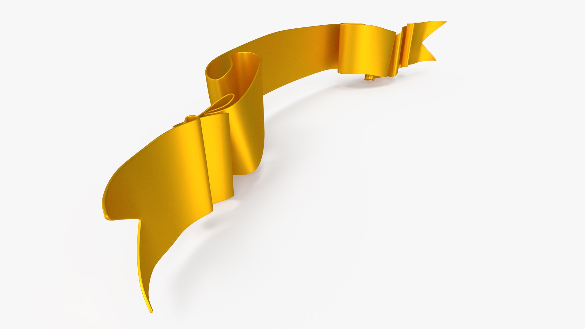 Ribbon Curved Stripe Banner Gold model - TurboSquid 2002542