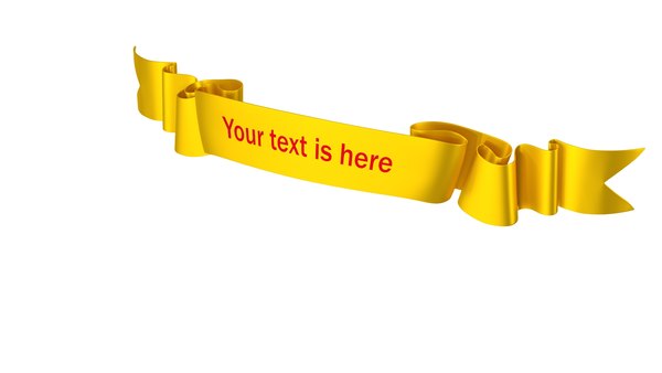 Ribbon Curved Stripe Banner Gold model - TurboSquid 2002542