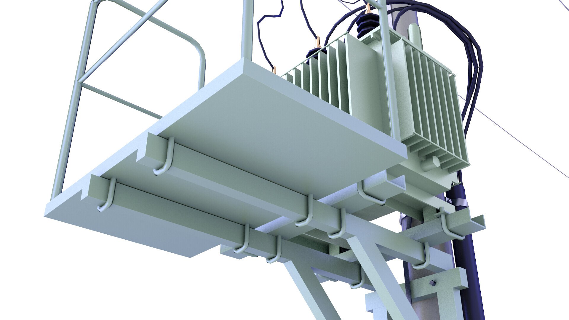 3D Utility Pole Power Transformer Low Poly 27 Model - TurboSquid 1867364