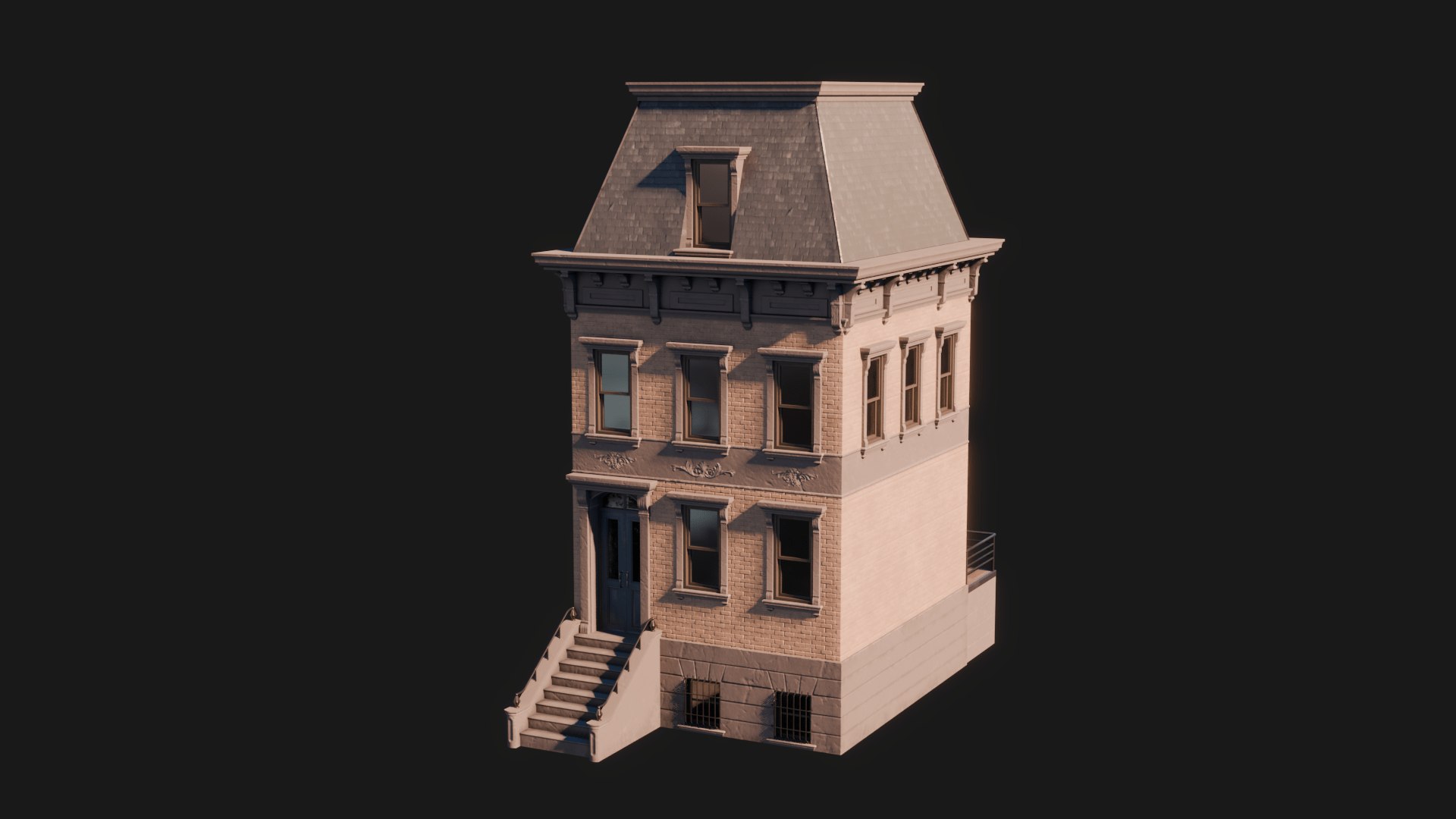 BrownStone Modular Building - Asset 3D Model - TurboSquid 2226970