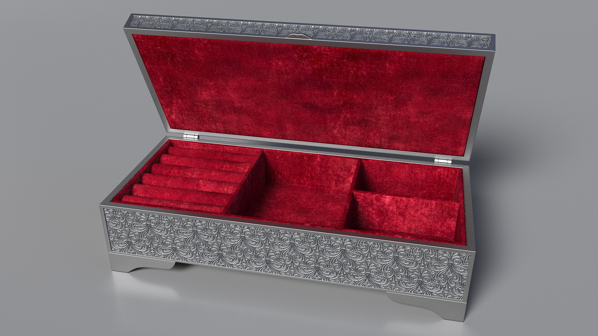 3D Model Silver Jewelry Box - TurboSquid 2097624