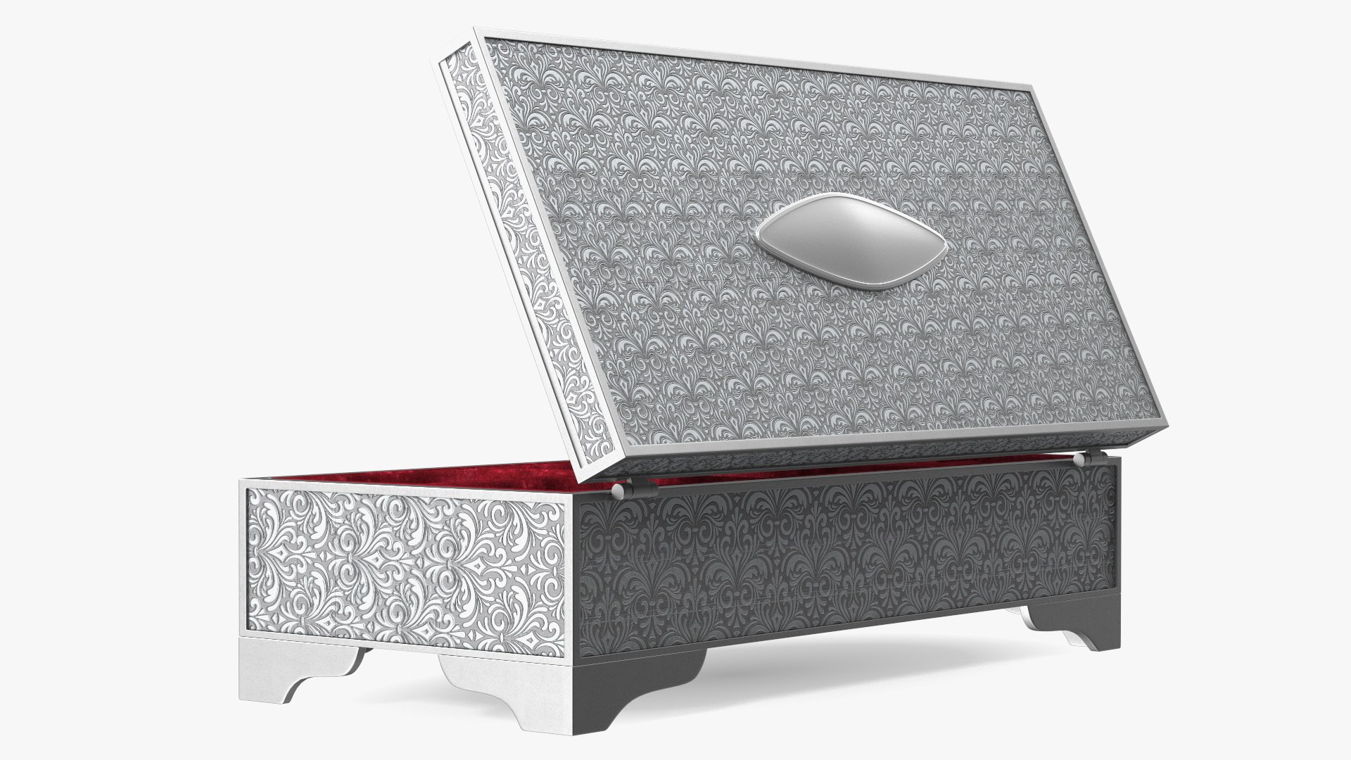 3D Model Silver Jewelry Box - TurboSquid 2097624