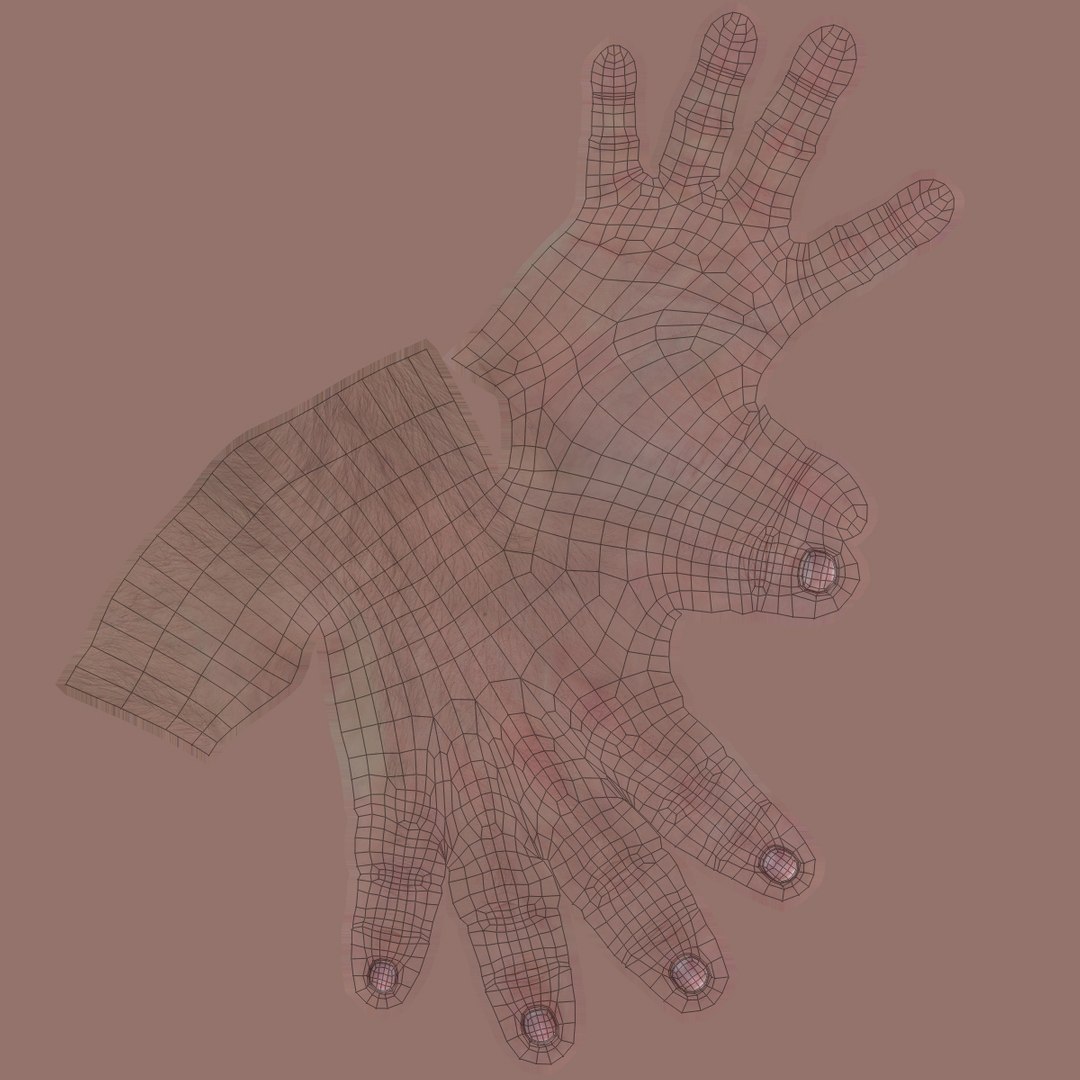 Realistic Male Hand Obj