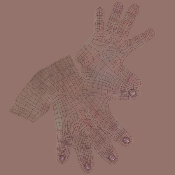realistic male hand obj
