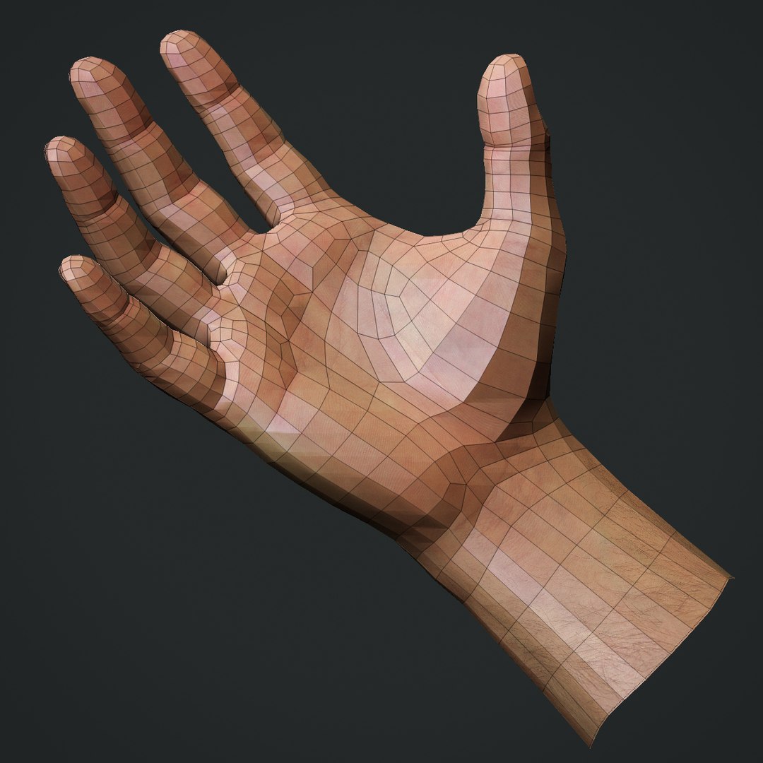 Realistic Male Hand Obj