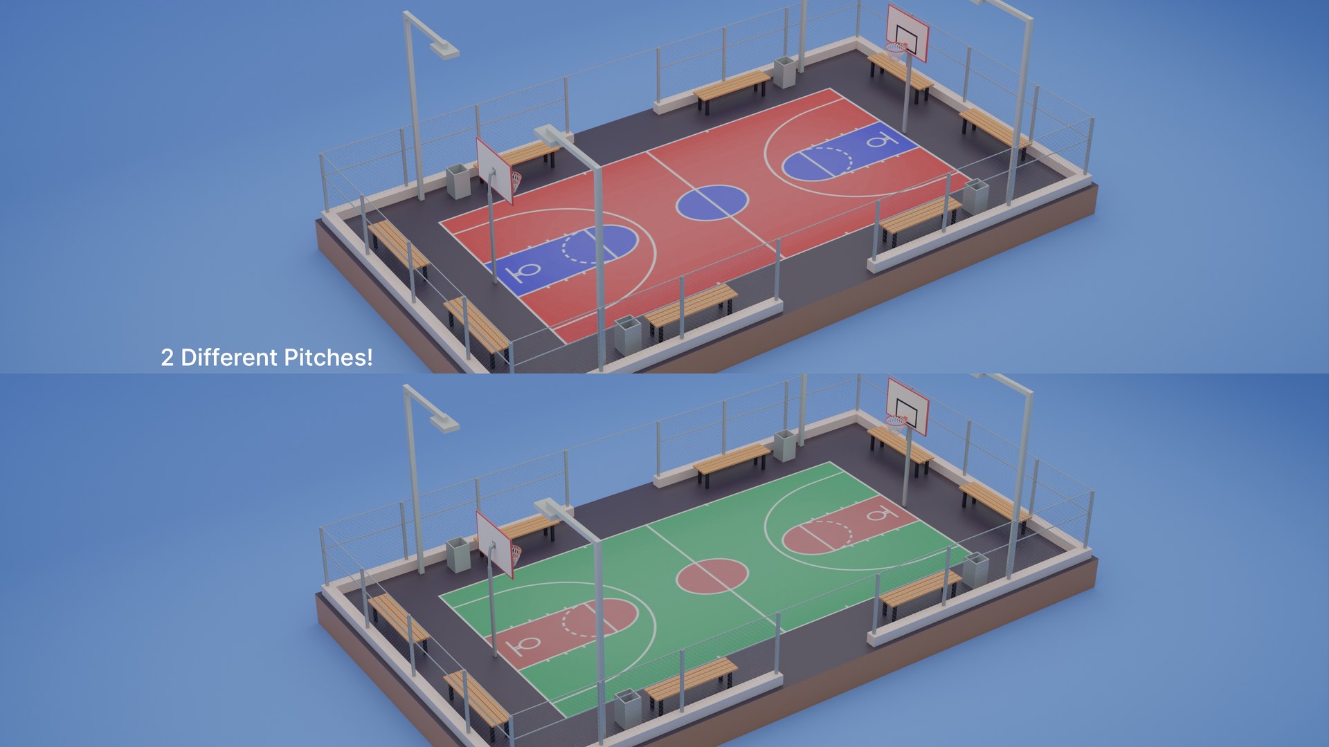 3D Public Street Basketball Court - TurboSquid 2064998