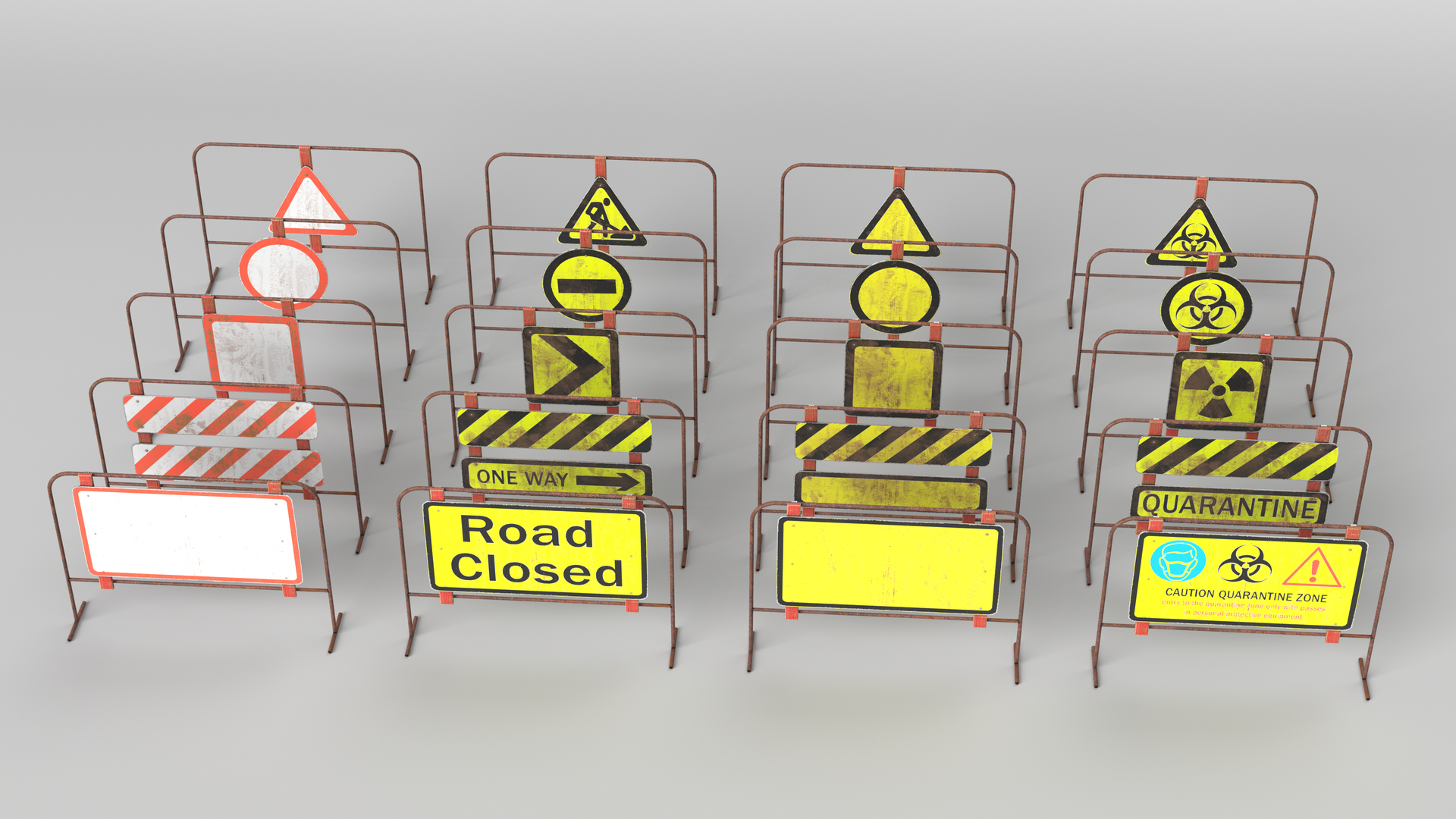 Temporary traffic sign model - TurboSquid 1678564