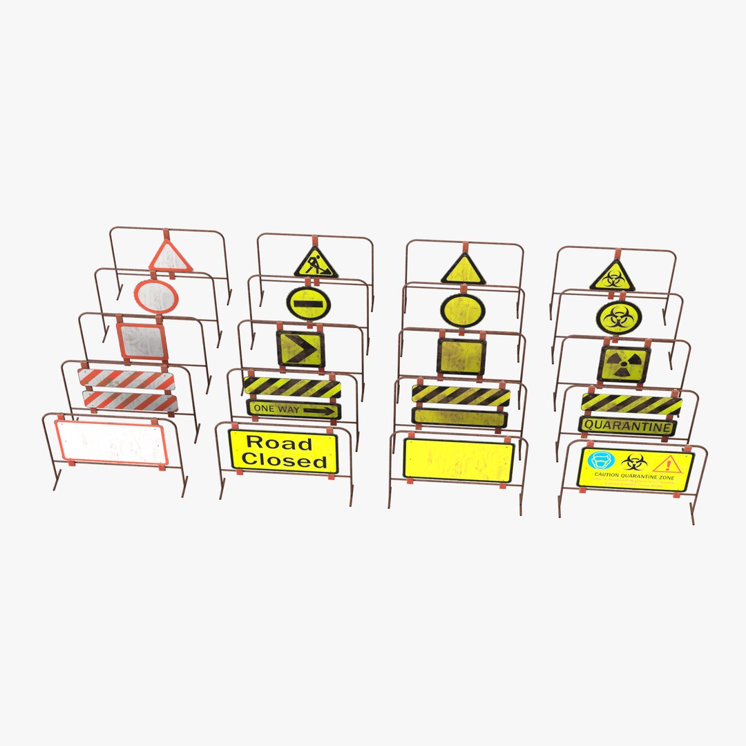 Temporary traffic sign model - TurboSquid 1678564