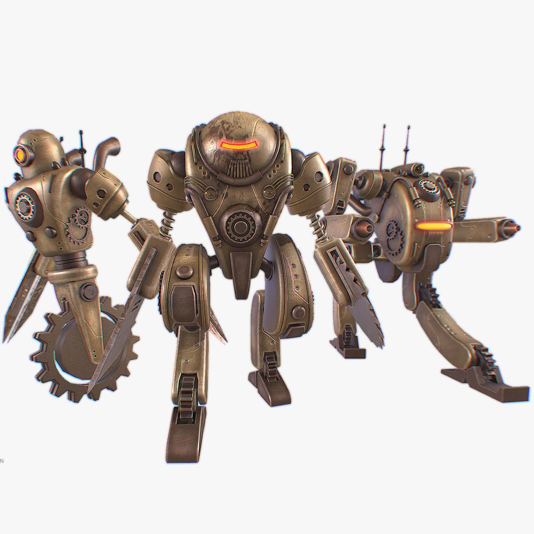 3D Model Steampunk Mech Collection - TurboSquid 2413297
