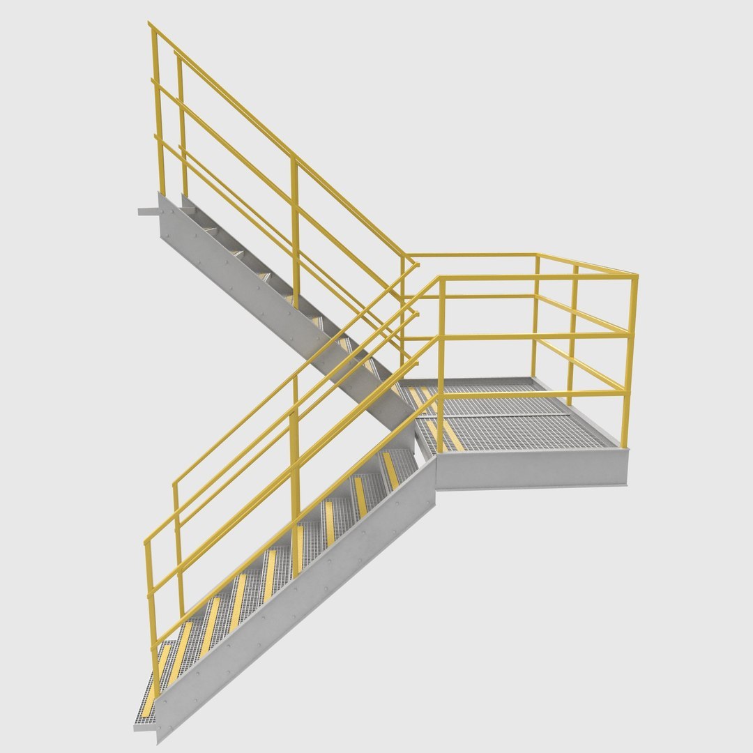 3D Industrial Stair Platform Collection - TurboSquid 2341973