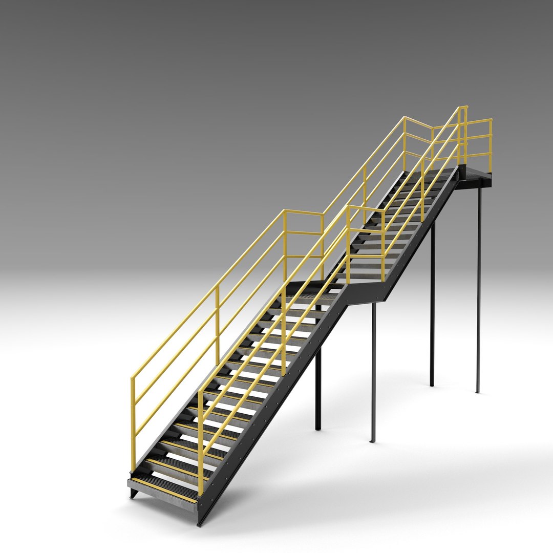 3D Industrial Stair Platform Collection - TurboSquid 2341973