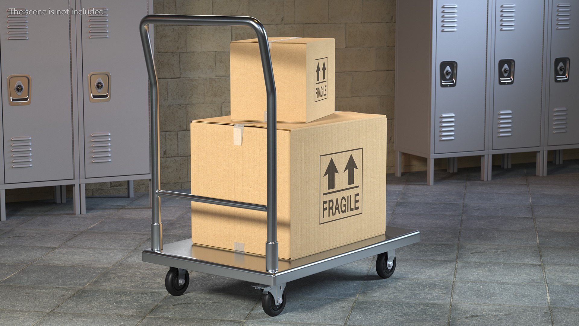 Trolley Low Platform With Cardboard Boxes Model - TurboSquid 1888650