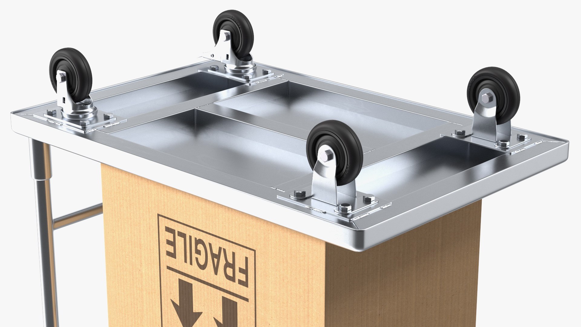 Trolley Low Platform With Cardboard Boxes Model - TurboSquid 1888650