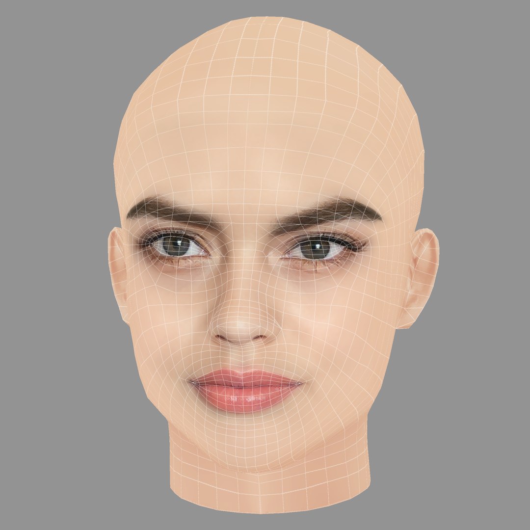 3D Vladislava Evtushenko Head - No Hair - Low Poly Head For Game Model ...