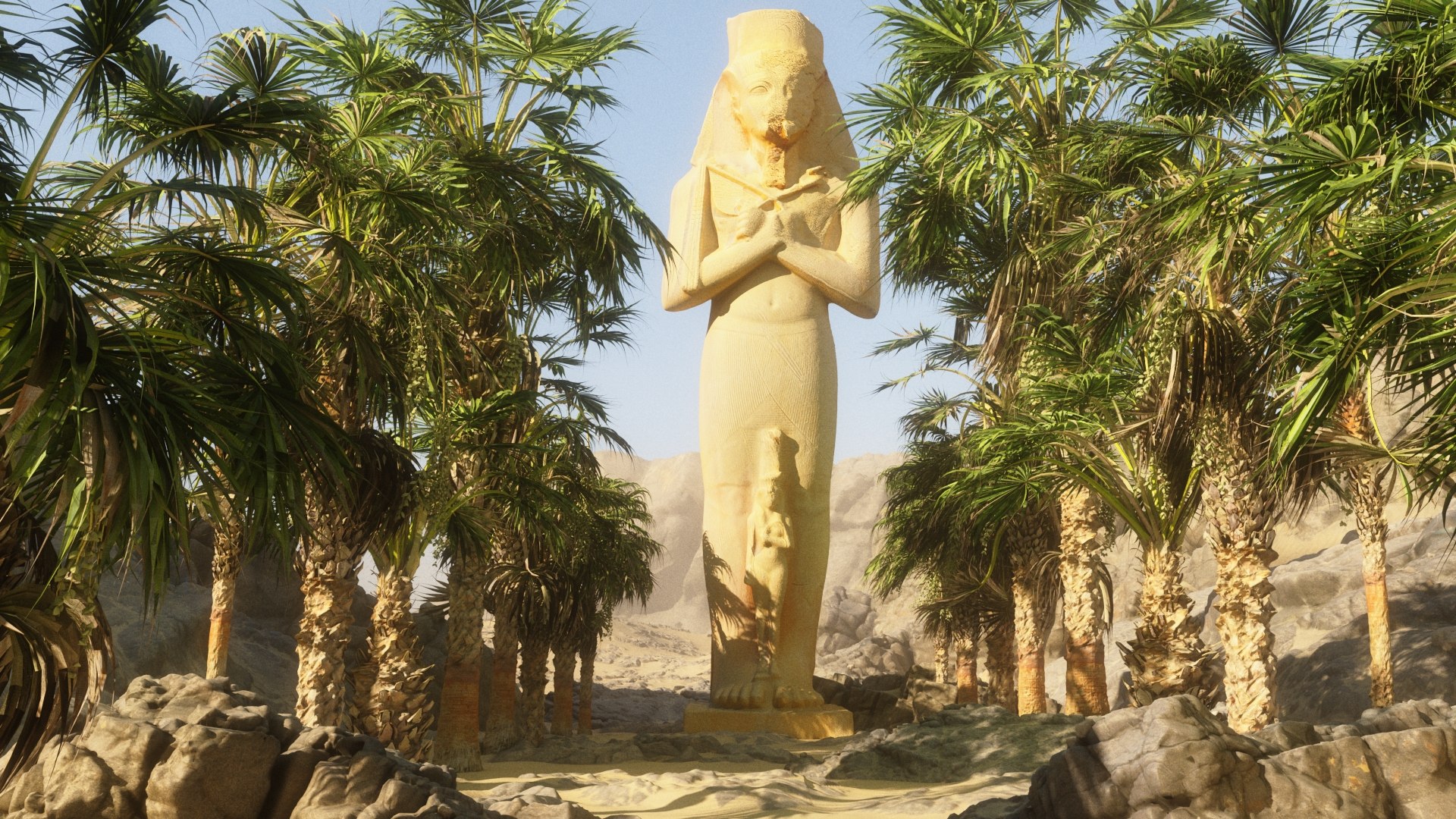 Egypt Statue Scene Model - TurboSquid 1948442