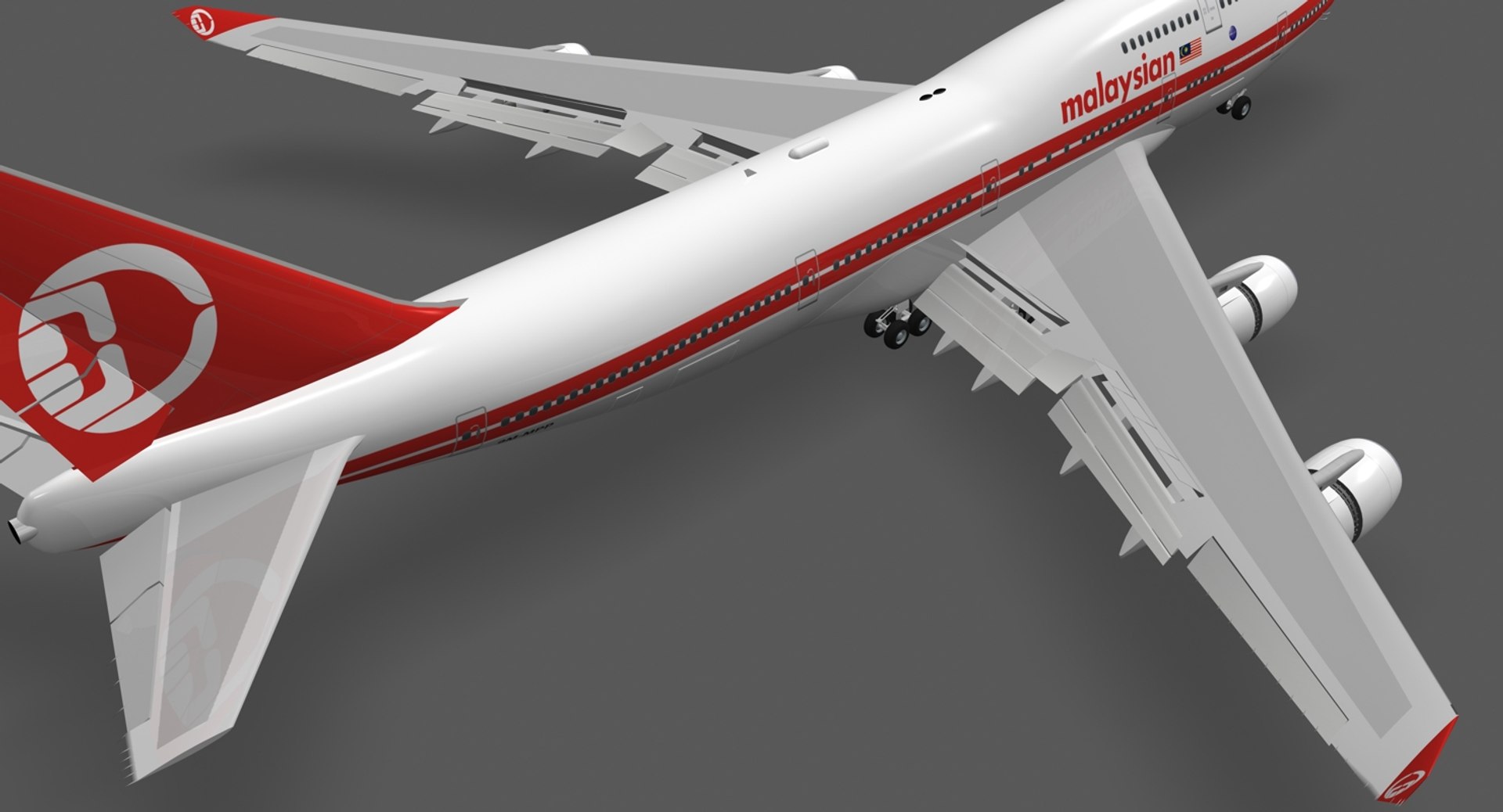 Boeing 747-400 Malaysia Airlines 3d Max
