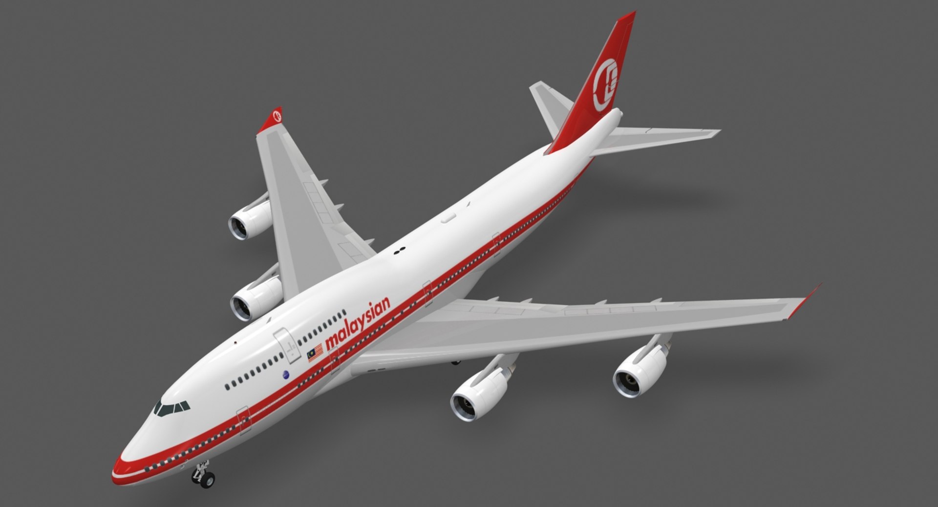 Boeing 747-400 Malaysia Airlines 3d Max