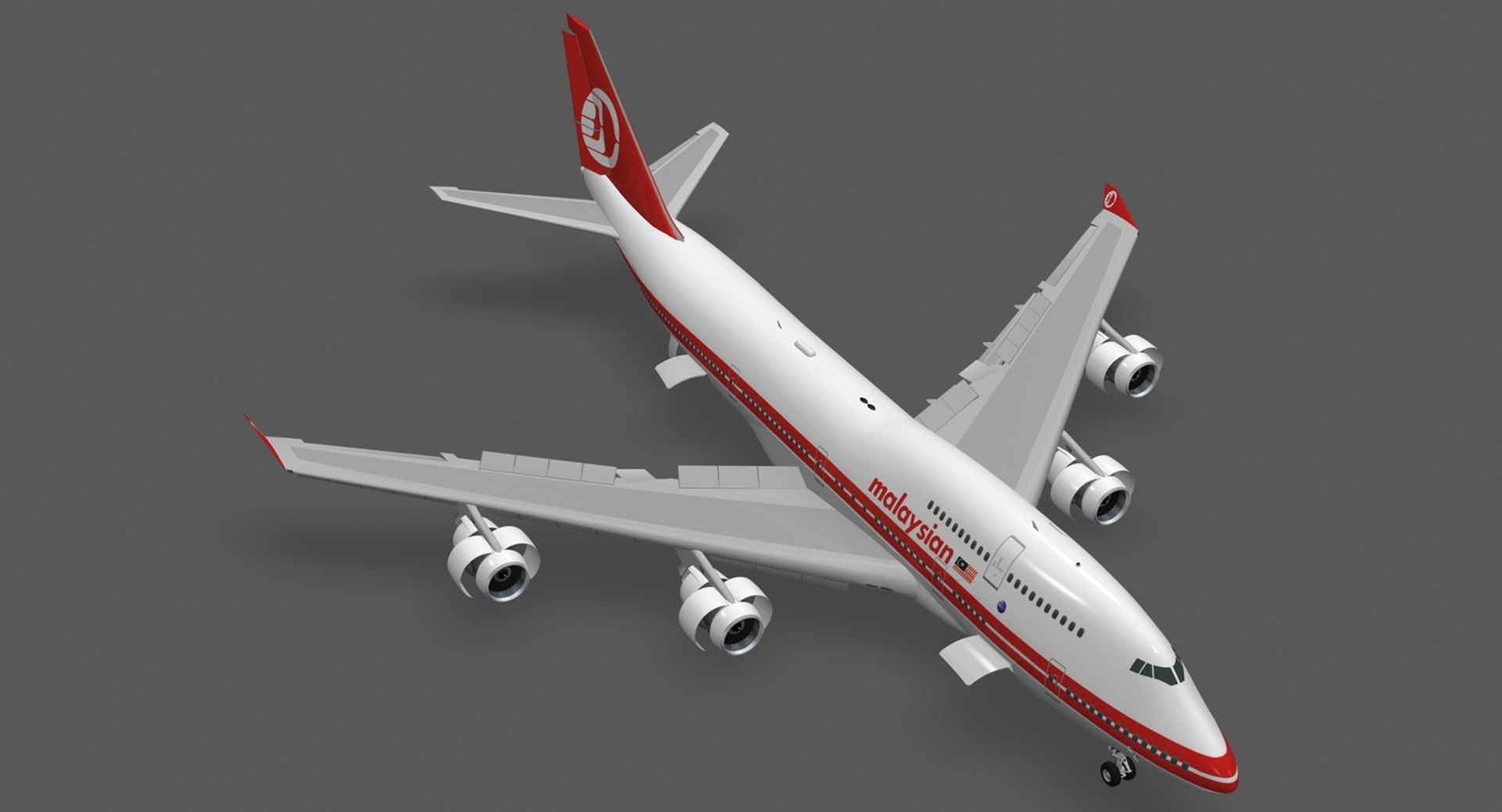 Boeing 747-400 Malaysia Airlines 3d Max