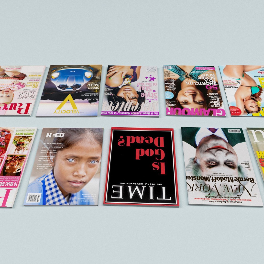 3d Magazines Set Modelled