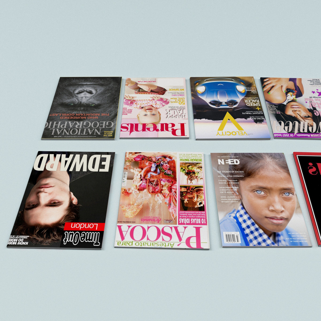 3d magazines set modelled