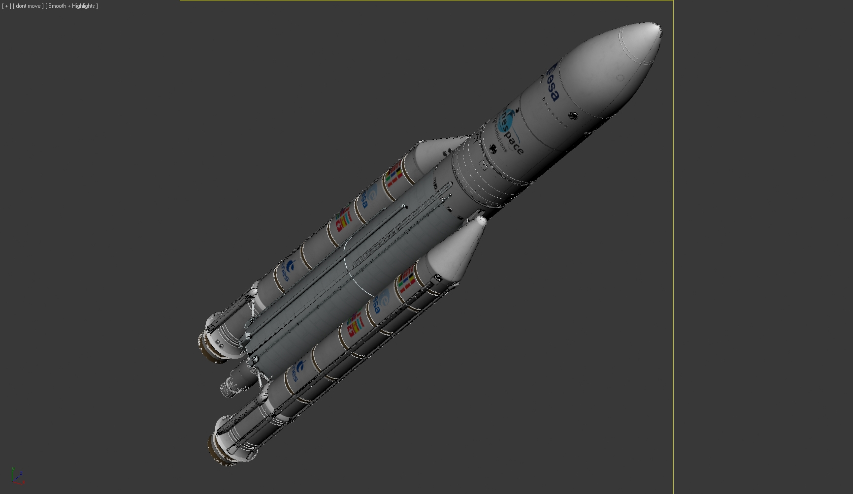 ariane 5 eca rocket launch 3d model