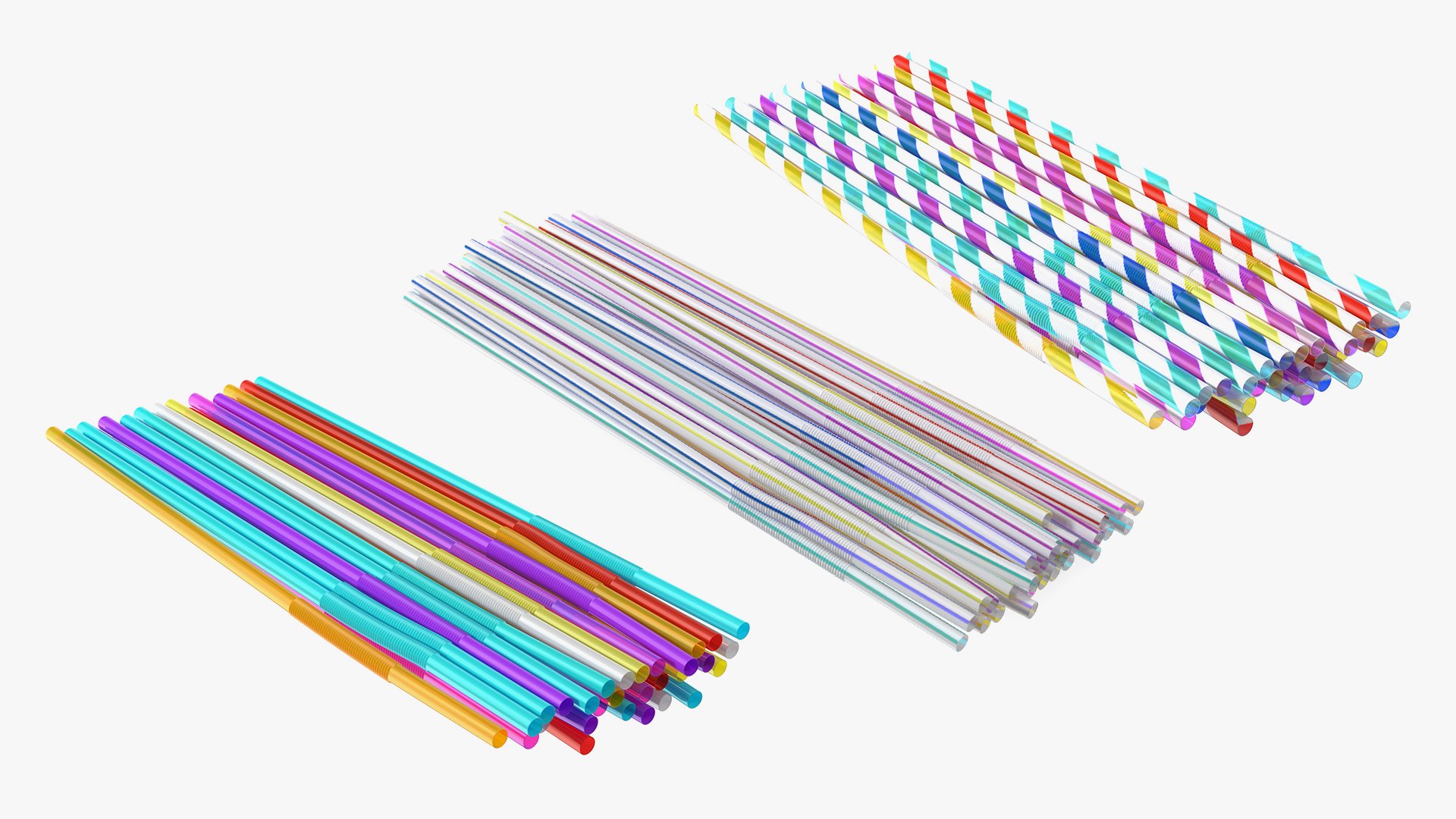 Piles Of Striped Drinking Straws Collection 3D Model - TurboSquid 1815536