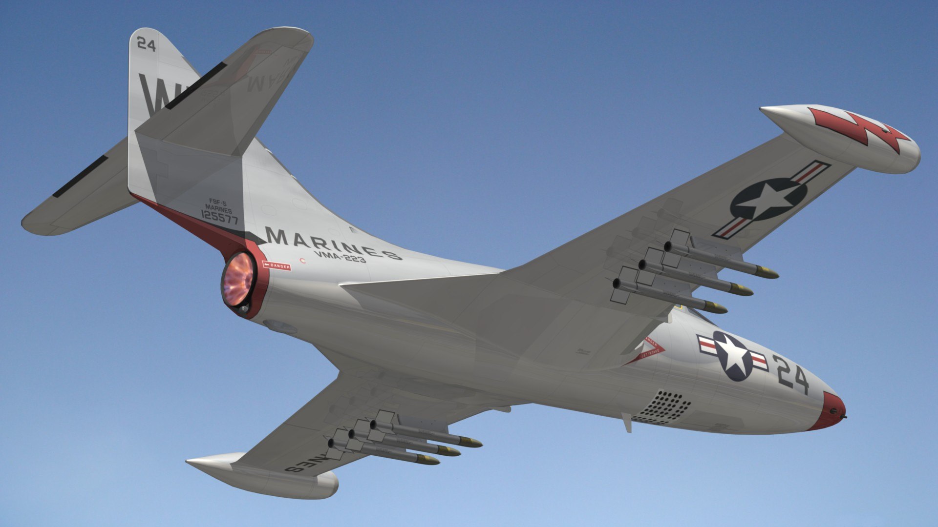 Grumman F9F Panther VMA223 3D - TurboSquid 2030027